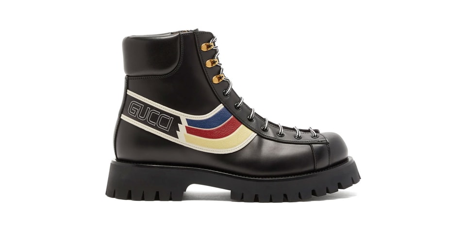 Gucci Oliver Logo & Striped Hiking Boots | HYPEBEAST