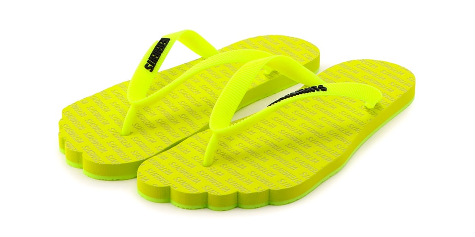 Vetements Neon-Yellow Anatomic Flip Flops Release | Hypebeast