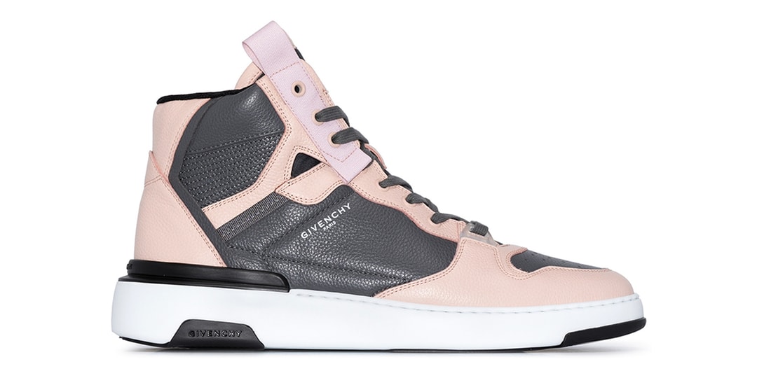 Givenchy Wing Leather High Top Sneakers "Pink/Gray" | Hypebeast