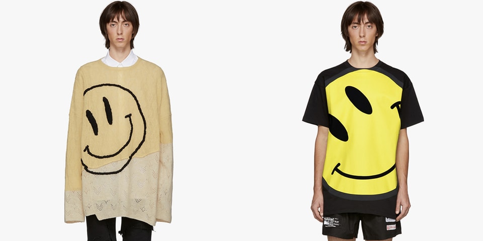 Raf Simons Oversized Collage Smiley Sweater | Hypebeast