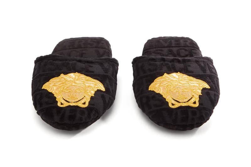 Versace Medusa-Embroidered Logo-Velvet Slippers Release | Hypebeast