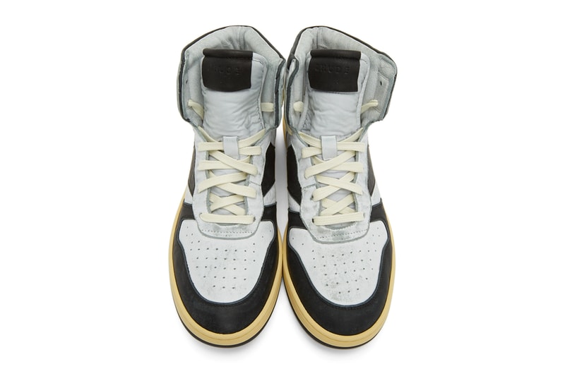 RHUDE Hell Yeah Rhecess-Hi Sneakers "Black/White" | Hypebeast