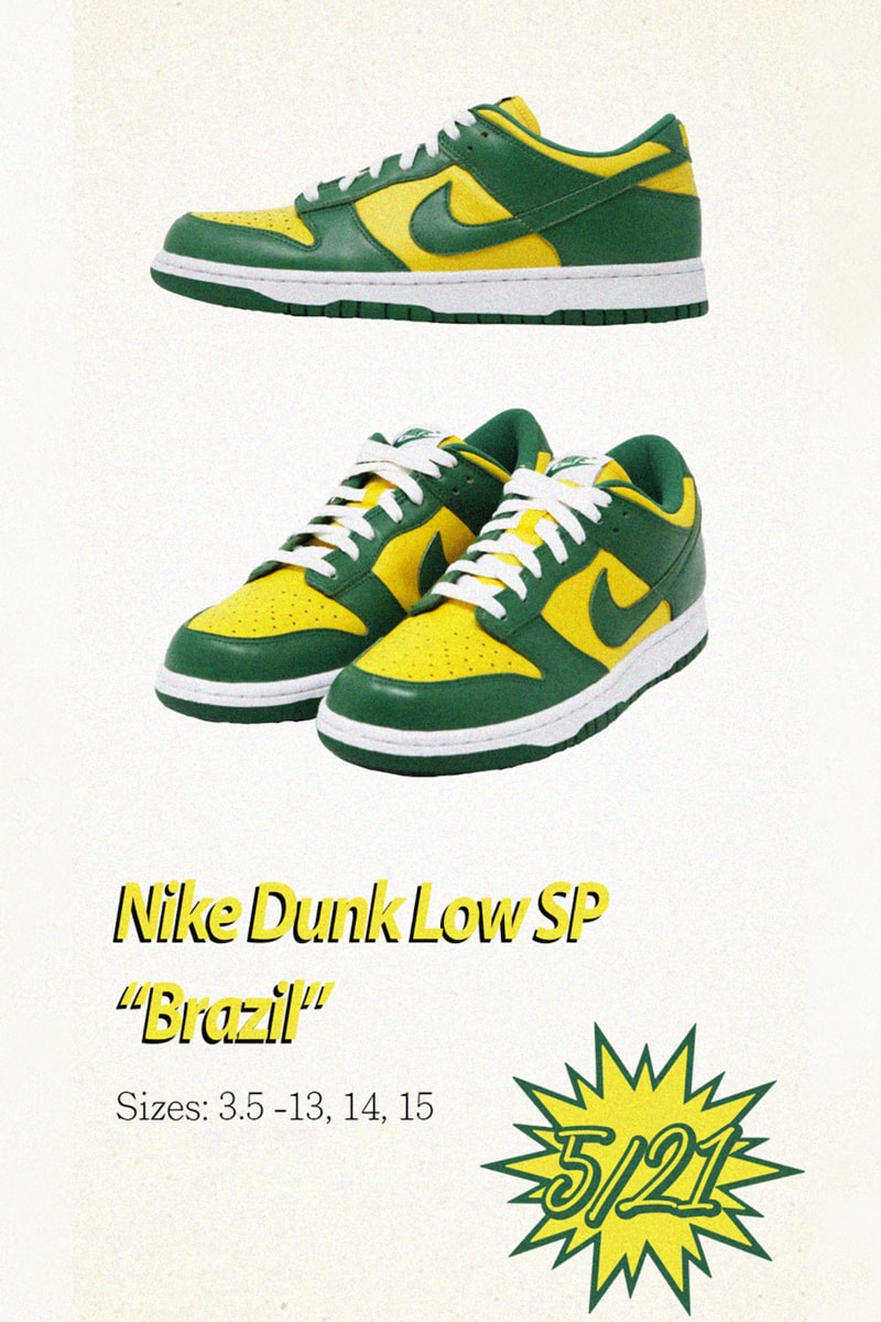 Nike Dunk Low SP "University Red," "Brazil" & "Champ Colors" Release ...