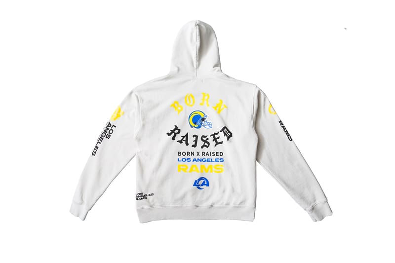 40％割引ホワイト系,L2021新商品 BORN X RAISED Los Angeles Rams コラボトレーナー スウェット トップス ...