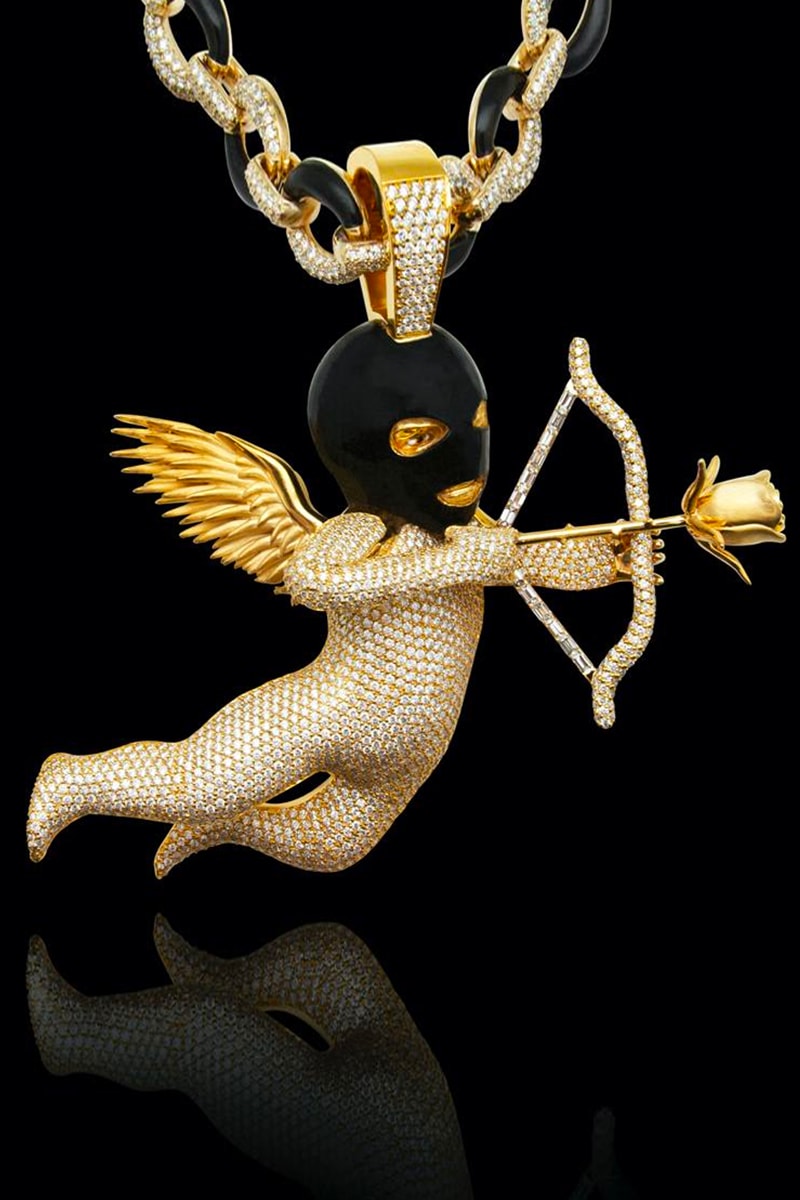 Drake Ski Mask Cupid Chain and Diamond ALYX Necklace | Hypebeast