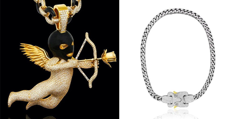 Drake Ski Mask Cupid Chain and Diamond ALYX Necklace | Hypebeast