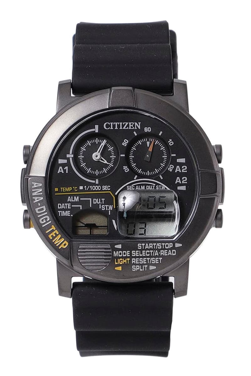 BEAMS x Citizen Round Face Ana-Digi Temp Black, Silver | Hypebeast