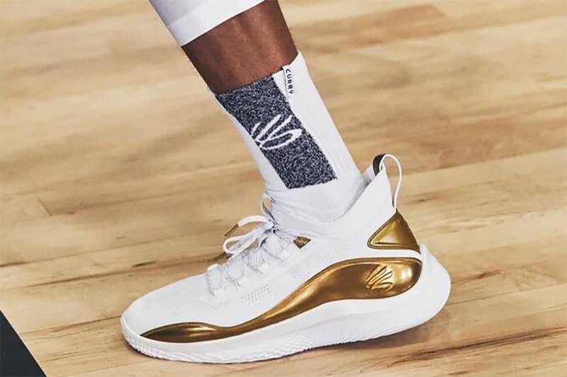 Curry 8 Golden Flow White Metallic Gold Release Info | Hypebeast