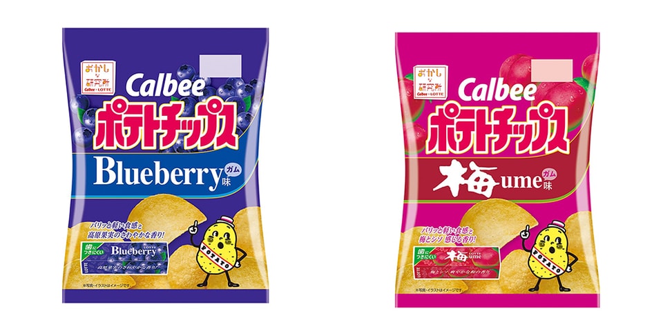 Calbee x Lotte Blueberry & Ume Gum Potato Chips | Hypebeast