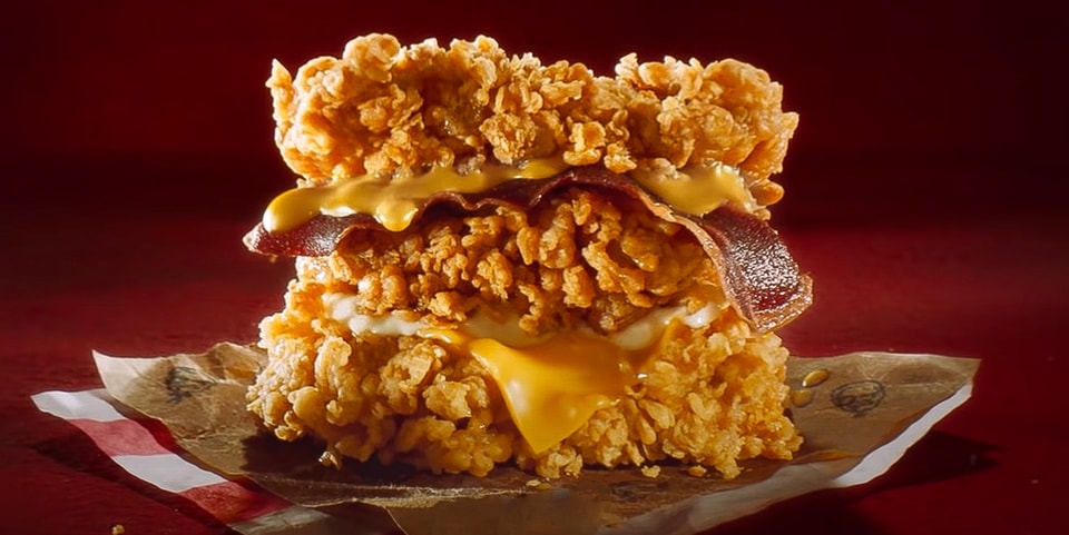 KFC Singapore Cheesy Zinger Triple Down Release | HYPEBEAST