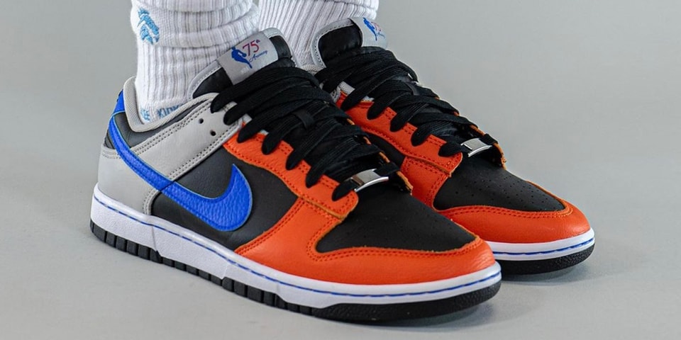 NBA x Nike Dunk Low EMB "Knicks" On-Foot Look | HYPEBEAST