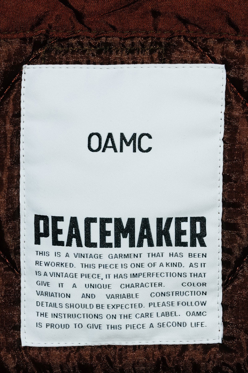 OAMC Peacemaker Liner "DOT" Jacket SS21 Drop 2 | Hypebeast