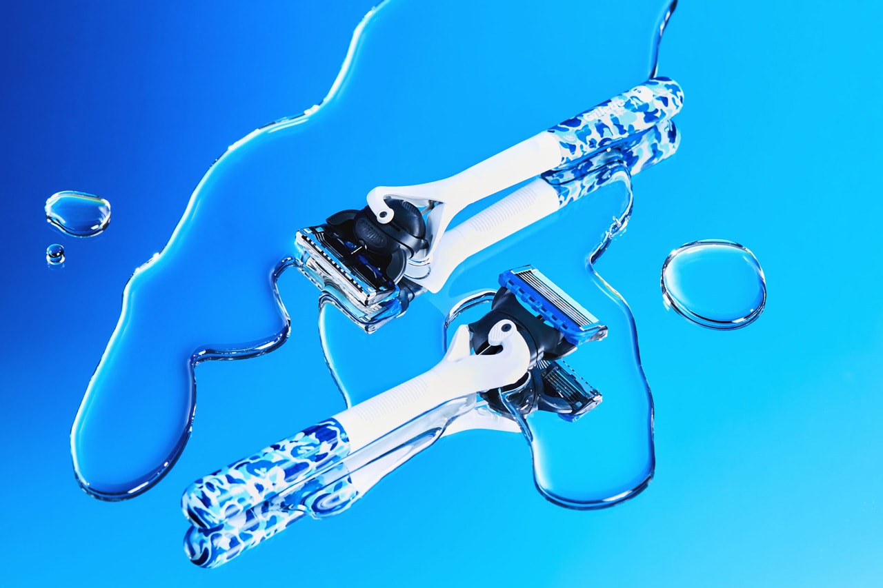 BAPE Gillette Blue Camo Razor Collaboration Lookbook | HYPEBEAST