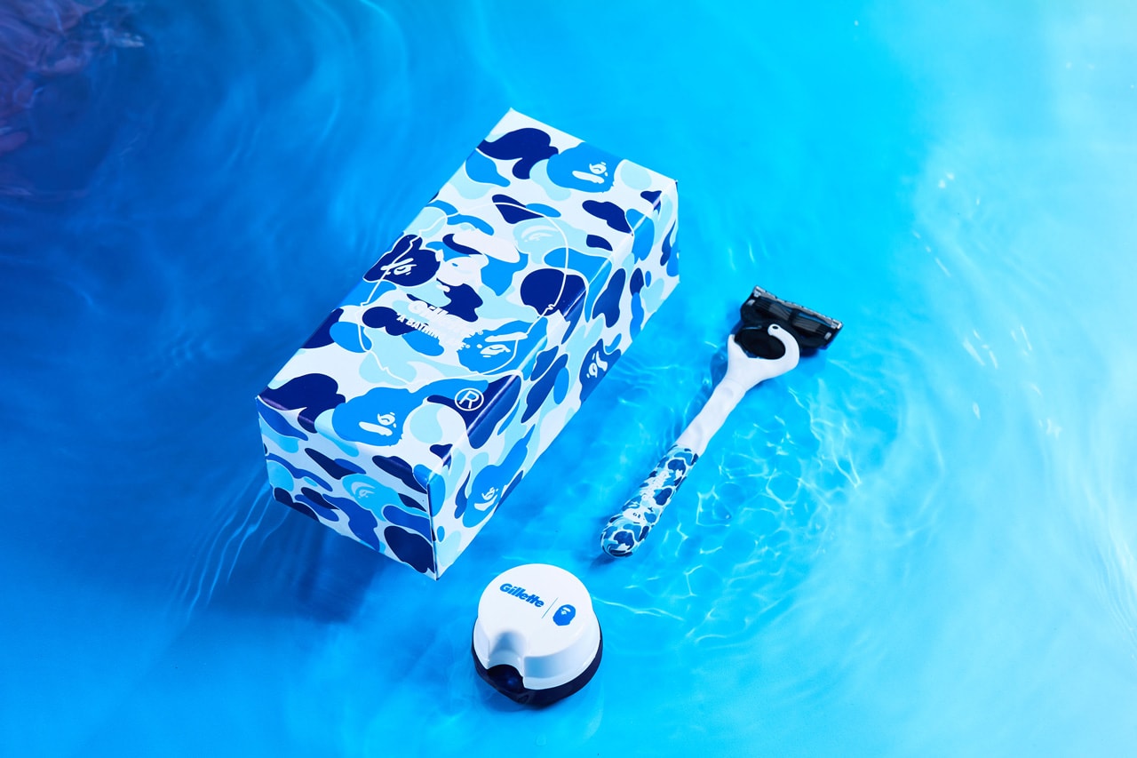 BAPE Gillette Blue Camo Razor Collaboration Lookbook | HYPEBEAST