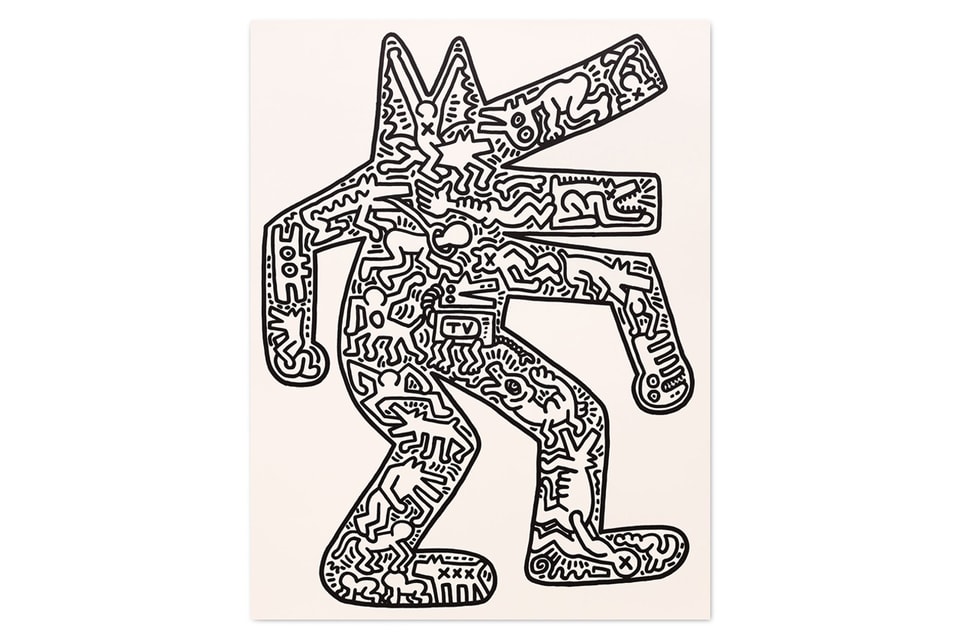 Keith Haring Dog Sculpture Keith Haring Dog Bart Art Framed