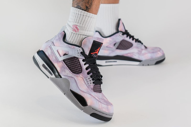 Air Jordan 4 Black Cement On Feet