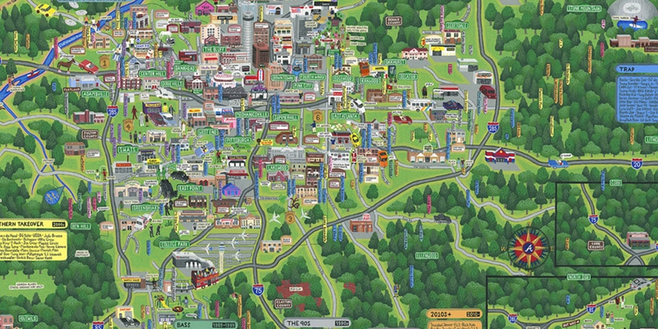 Veazey Studio Atlanta Rap Map Illustration Hip-Hop | HYPEBEAST