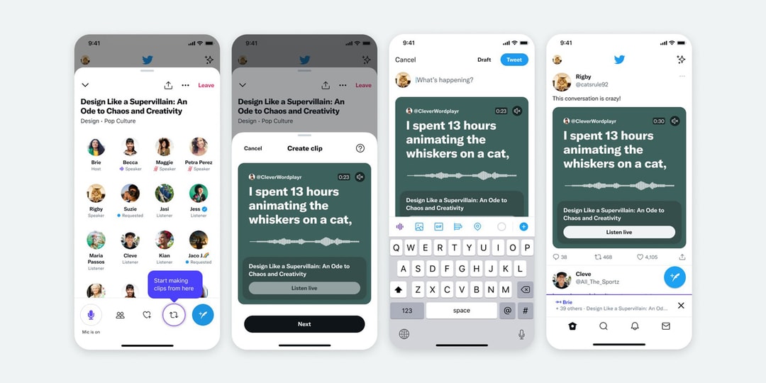 Twitter Is Testing a New Clipping Tool for Spaces Hosts | Hypebeast