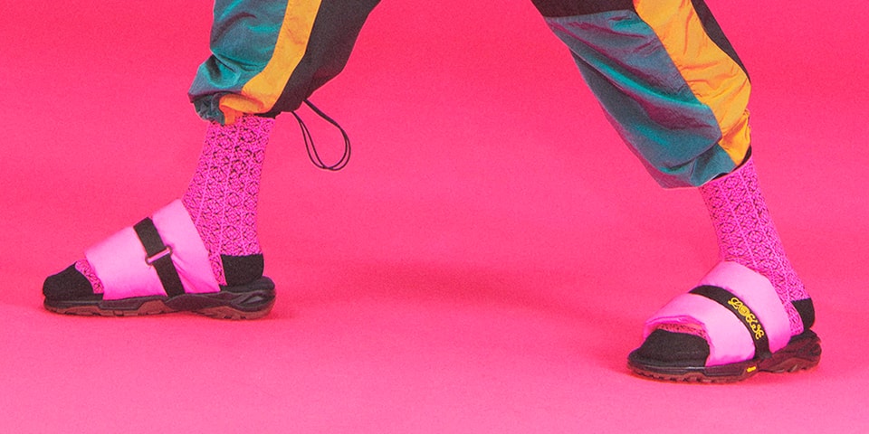 LOEWE Drops Neon Nylon Pleated Slides for SS22 | HYPEBEAST