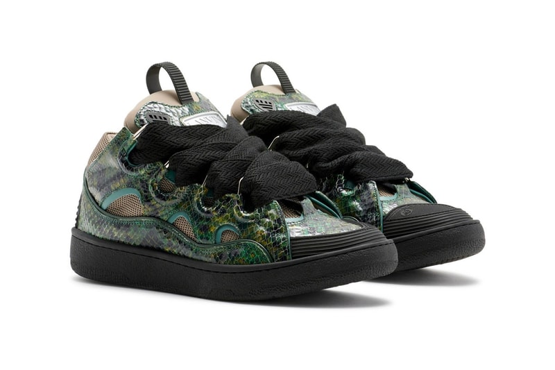 Lanvin Unveils Python Print Leather Curb Sneaker | Hypebeast