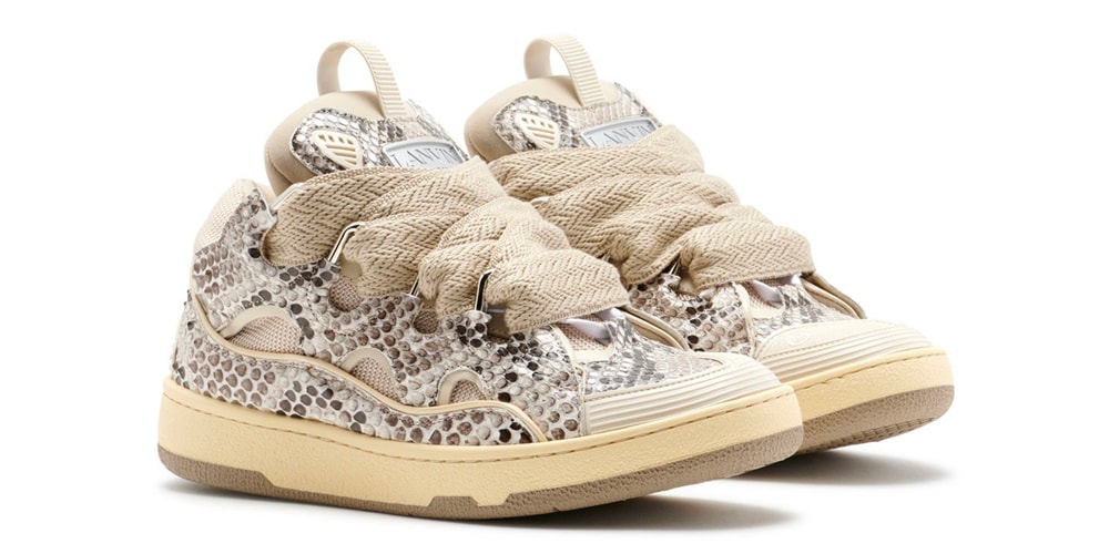 Lanvin Unveils Python Print Leather Curb Sneaker | Hypebeast
