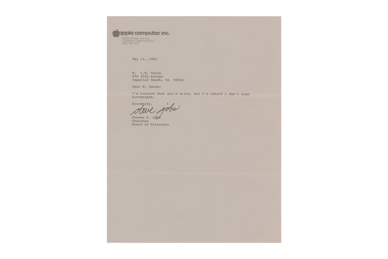 A Signed Typed Letter From Steve Jobs Saying He Does Not Give Out ...
