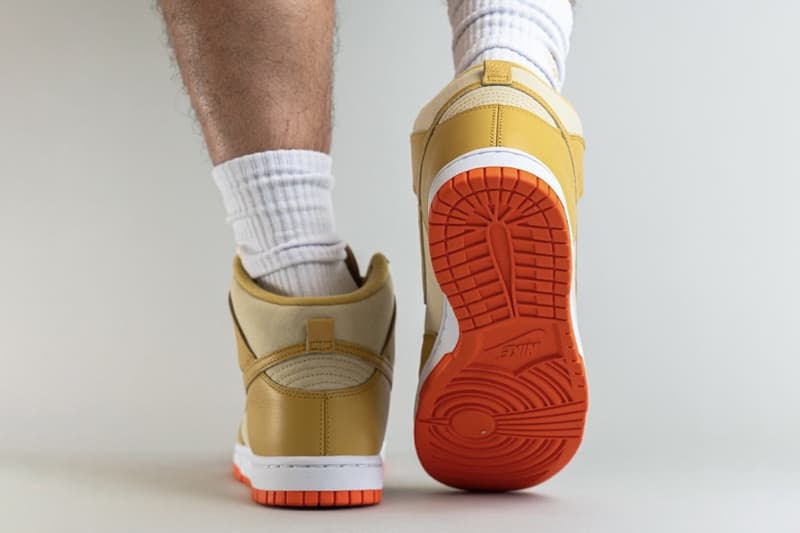 On-Feet Look at Nike Dunk High "Gold Canvas" | Hypebeast