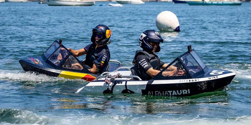Watch Daniel Ricciardo & Yuki Tsunoda Race Mini Jet Boats in Miami ...