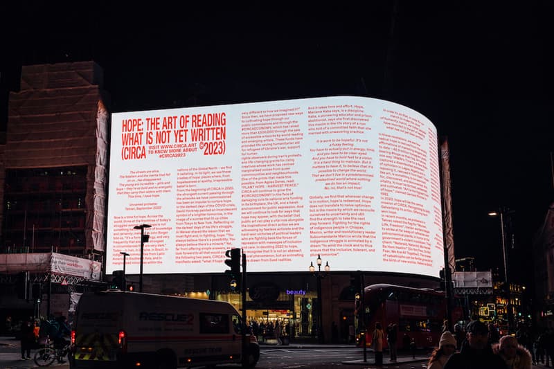 CIRCA PRIZE 2023 London Piccadilly Lights Art Hope | Hypebeast