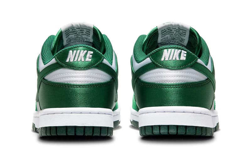 Nike Dunk Low Michigan State Satin DX5931-100 Release | Hypebeast