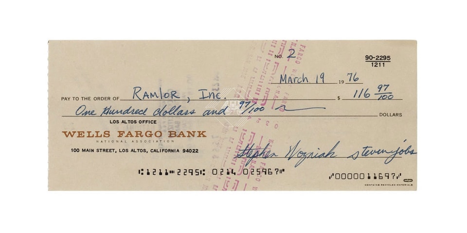 Auction for Apple Check Signed by Steve Jobs and Wozniak | Hypebeast