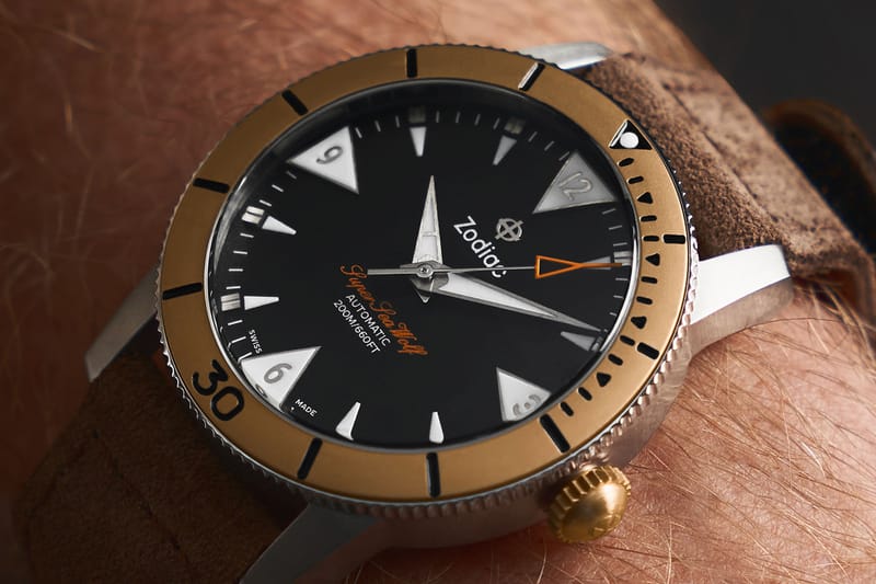 Zodiac Green Super Sea Wolf Skin Diver Watch | Hypebeast