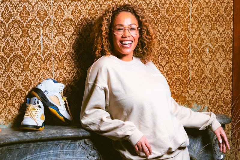 Tausha Saunders and the A Ma Maniére x Air Jordan 5 "Dawn" for ...