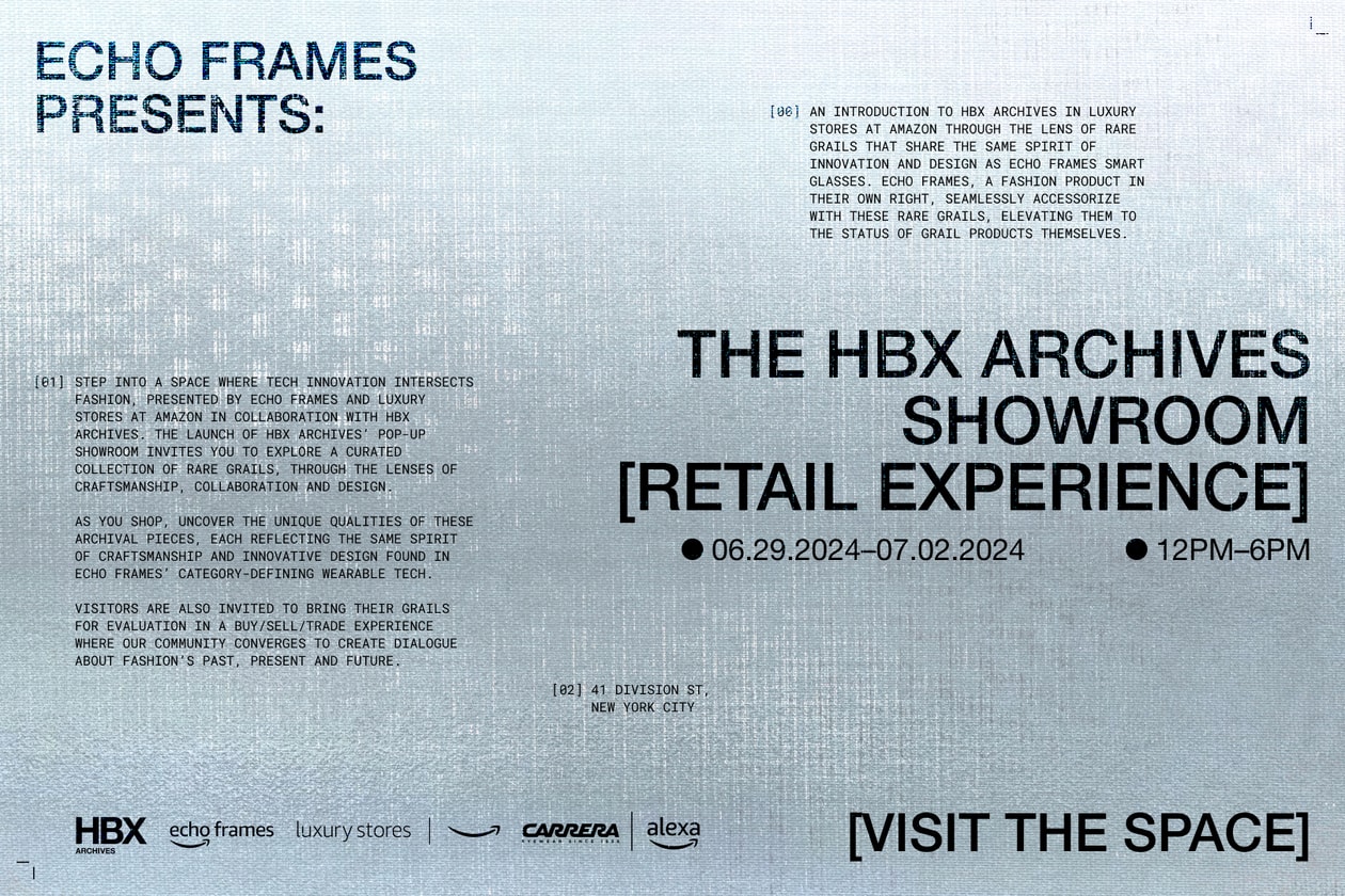 Amazon Echo Frames HBX Archives Event in New York City | Hypebeast