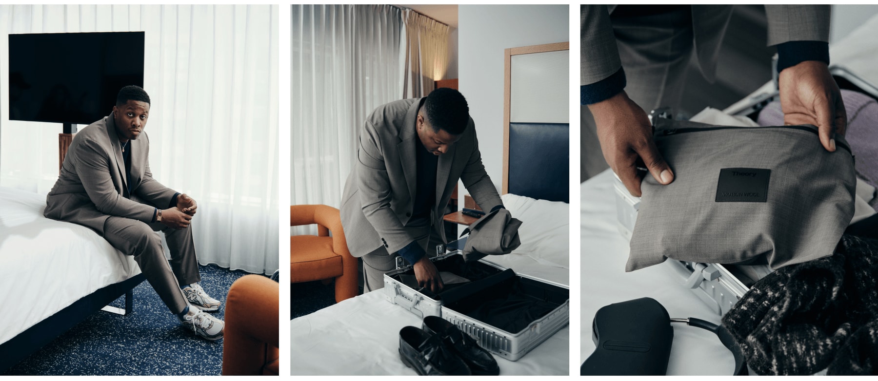 Devon Walker Travel Tips With Theory Motion Wool Collection | Hypebeast