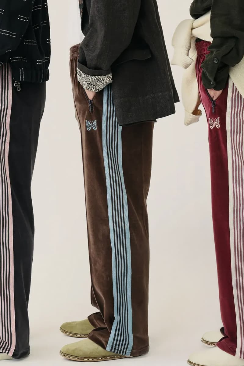 JOURNAL STANDARD x NEEDLES SS26 Velour Track Pants en velours C/PE ...