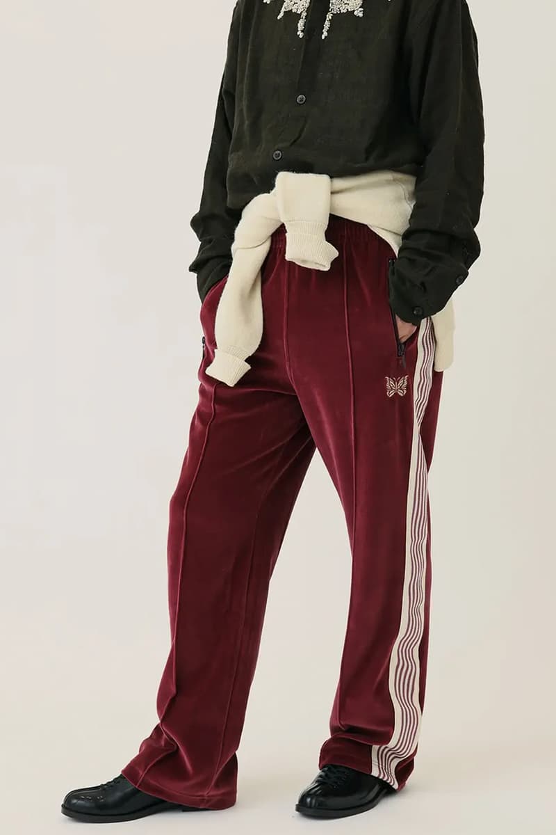 JOURNAL STANDARD x NEEDLES SS26 Velour Track Pants en velours C/PE ...