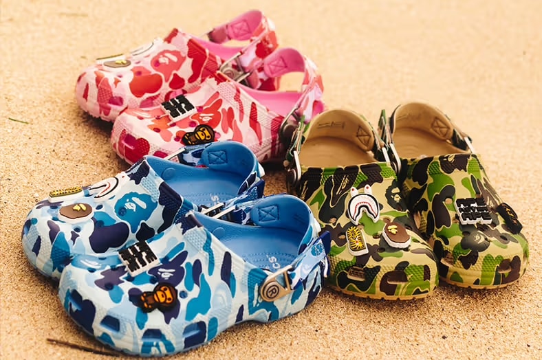 BAPE x Crocs Classic Clog 最新联名系列「ABC Camo」登场 | Hypebeast