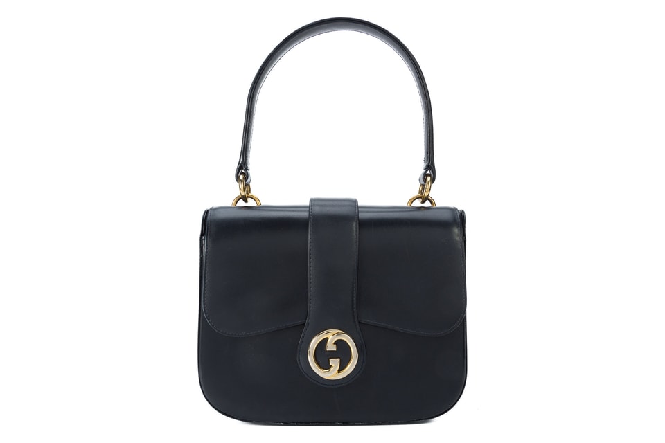 Gucci Vintage Kelly Bag Black Leather Farfetch | Hypebae