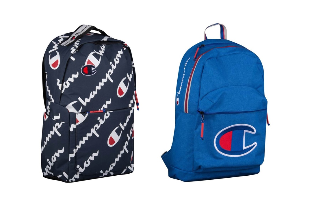 Champion Logo Backpacks in Red, Gray and Navy | Hypebae