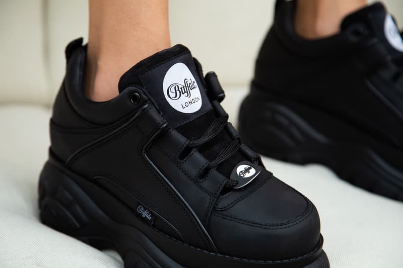 Buffalo London Low-Top Sneakers in White/Black | Hypebae