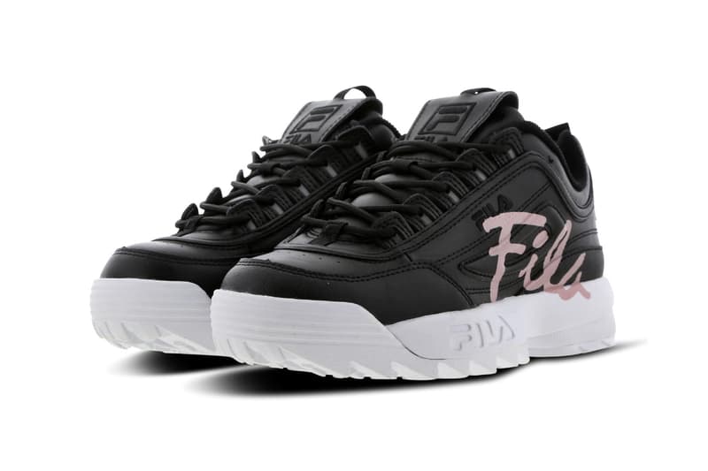 FILA Disruptor 2 Script Logo Pastel Pink & Black | Hypebae