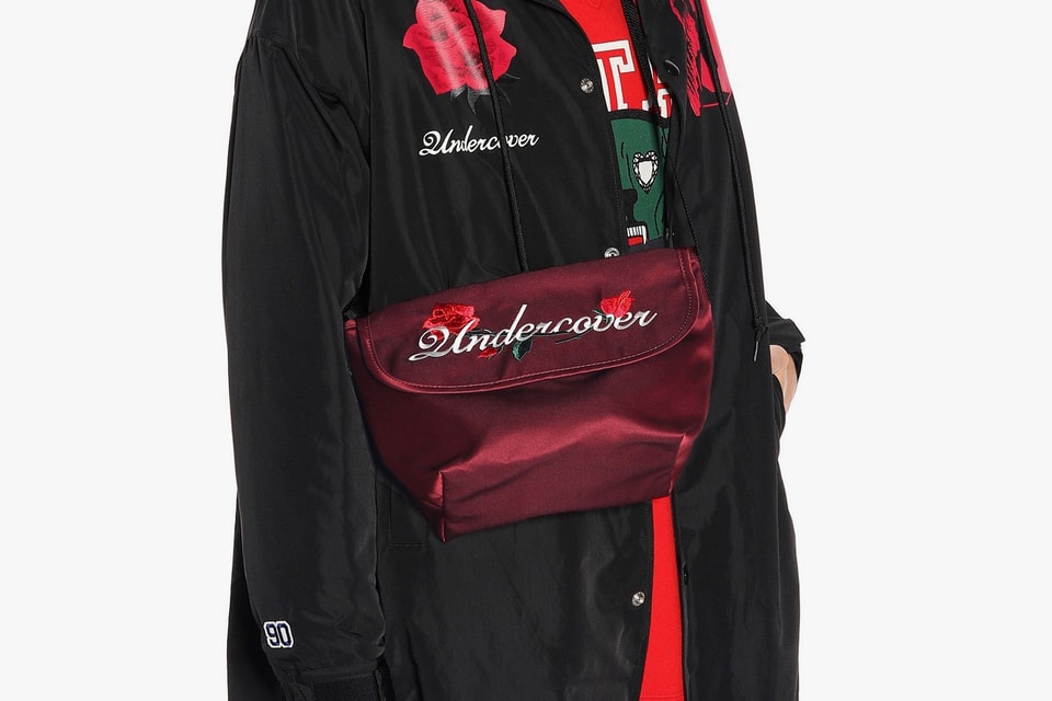 UNDERCOVER's Satin Shoulder Bag in Burgundy | Hypebae