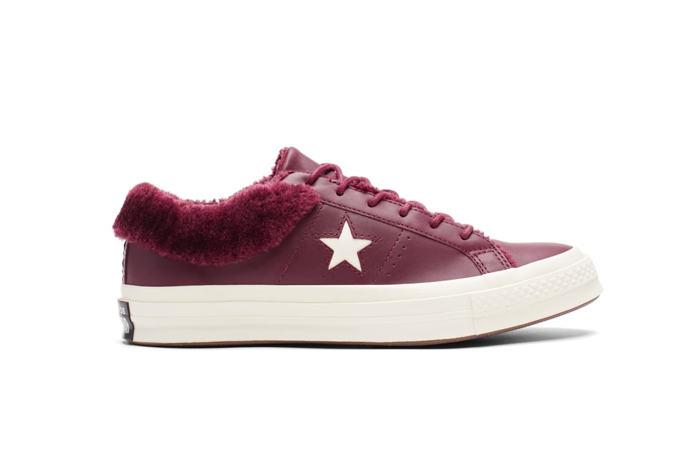 Converse One Star Fur-Lined Maroon and Black | Hypebae