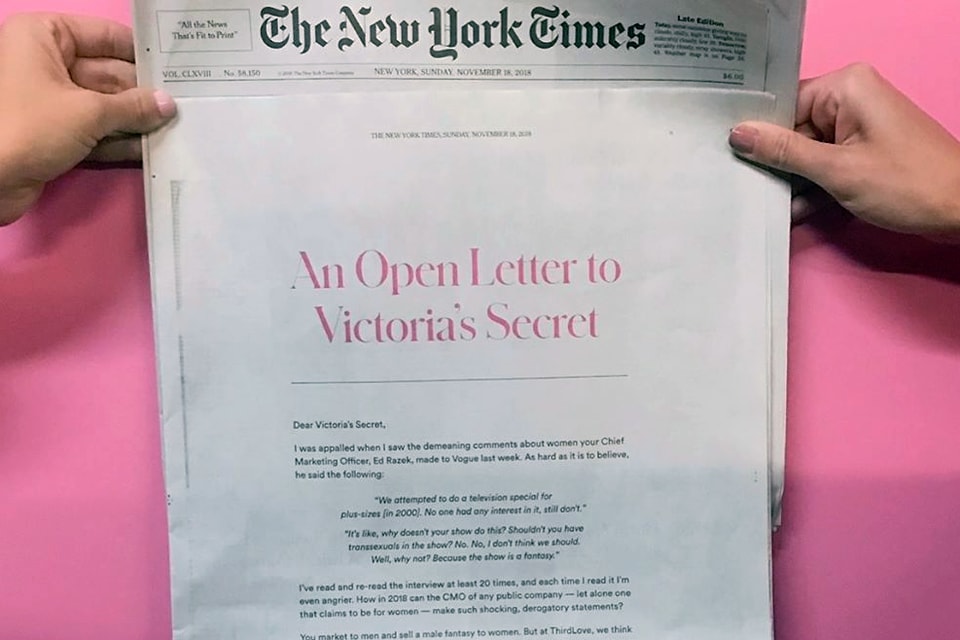 ThirdLove's Open Letter to Victoria's Secret | Hypebae