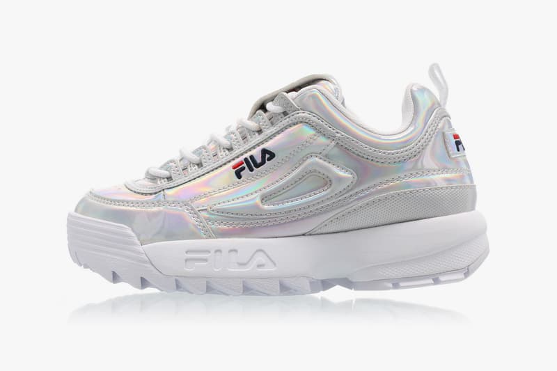 FILA Disruptor 2 Chunky Sneaker Holographic Silver | Hypebae