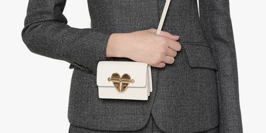 Prada Heart Lock Mini Cross Body Bag in White | Hypebae