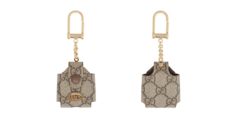 Gucci's Beige GG Ophidia AirPods Case Keychain | Hypebae