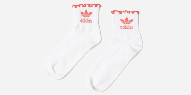 adidas Originals Logo Ruffled Socks Pink White | Hypebae