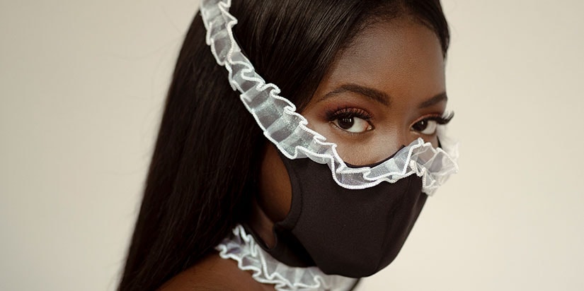 Tia Adeola Black White Ruffle Face Mask Release | Hypebae